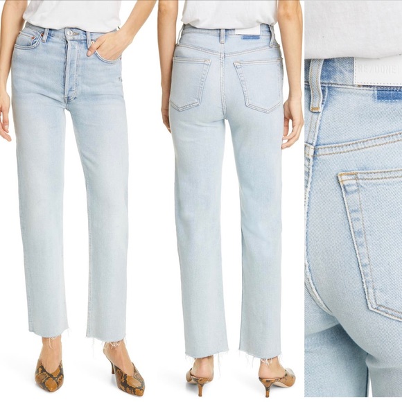 Re/Done | Jeans | Redone 7s Stovepipe High Rise Jeans In Light4 | Poshmark